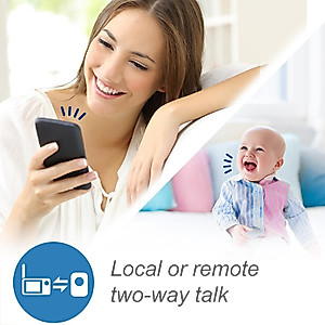 VTech RM5754HD RM5754HD Smart Wi-Fi 1080p Video Baby Monitor System with 5-in. Display, Night-Light, and Remote Access, White