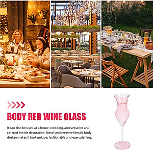 DOITOOL Miss Wine Glass Body Glass Set of 2 Clear Cocktail Glass Body Shaped, Unique Martini Glasses Beauty Body Shaped Wine Glass Goblet Cups Glassware for KTV Home Bar Club Restaurant ( Pink )