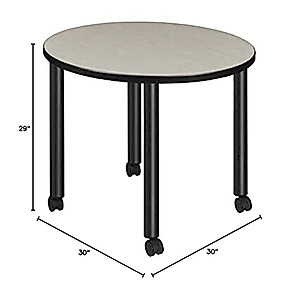Regency Kee Round Mobile Breakroom Tables, Medium, Maple/Black