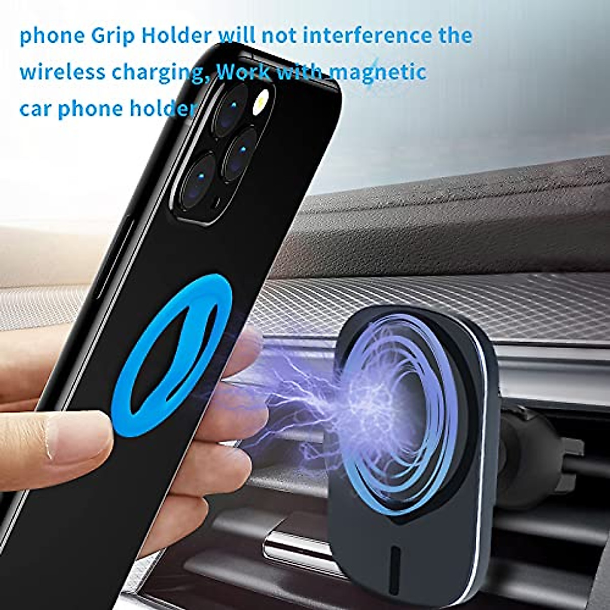 Phone Ring Silicone Grip, Phone Loop Grip, Phone Strap, Finger Ring Holder, Phone Accessories Grip, 2 Pack (White and Black)