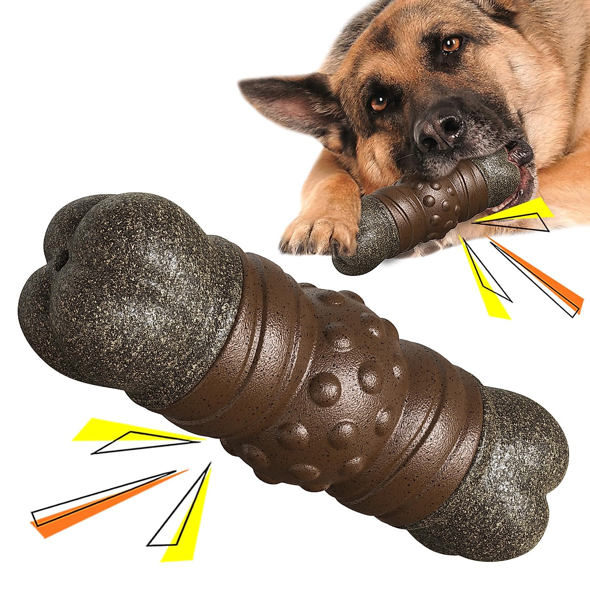 PunkyKom Dog Toys,Chew Toys for Aggressive Chewer,Large Dog Toys,Bone Chew Toys,Big Dog Toys for Cleaning Teeth,Consumable Coffee Wood,Relieving Boredom,Interacting,Strong,Large.Indoor,Outdoor.
