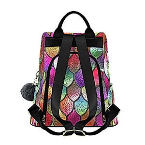 INSOMO Shiny Scales Backpack Purse for Women, Fashion Designer Travel Bag Large Ladies Shoulder Bags