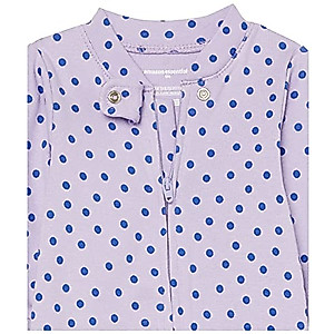 Amazon Essentials Unisex Babies' Cotton Snug-Fit Footed Sleeper Pajamas, Pack of 3, Ecru Festive Tree/Navy/Purple Dots, 0-3 Months