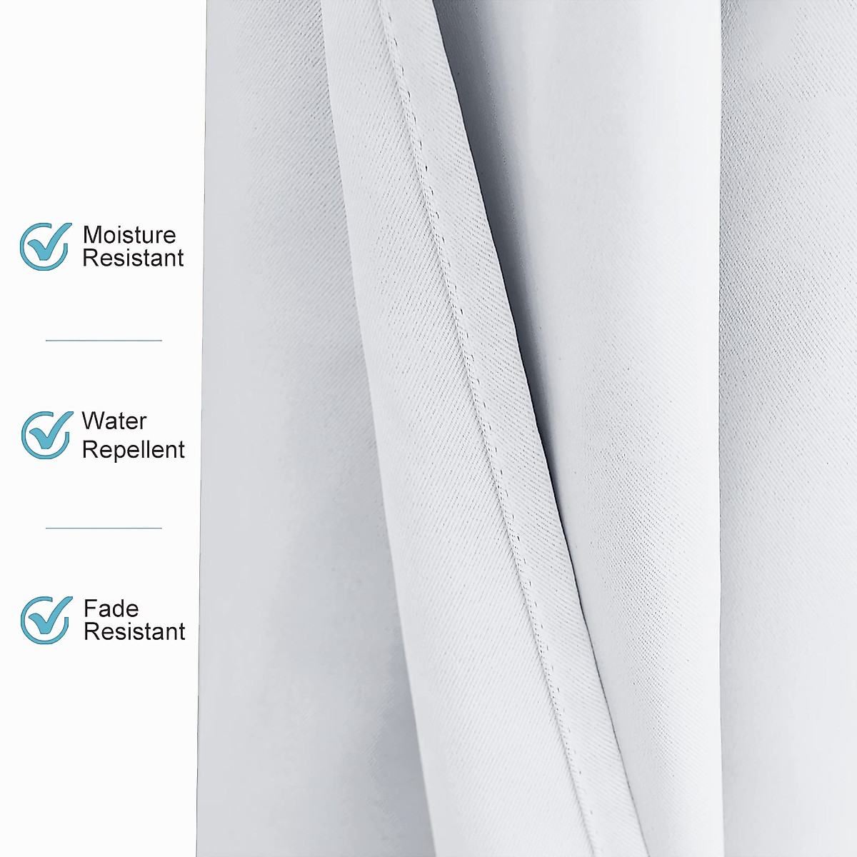 RYB HOME Outdoor Curtains 108 inch Long - Pergola Curtains Sunlight Block Out Waterproof Patio Drapes for Yard Gazebo Arbor Side Wall Cabana, 1 Pc, W 52 inches x L 108 inches, Grayish White