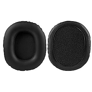 Geekria QuickFit Protein Leather Replacement Ear Pads for Edifier W800BT (FCC ID:Z9G-EDF41), K815, W808BT Headphones Earpads, Headset Ear Cushion Repair Parts (Black)