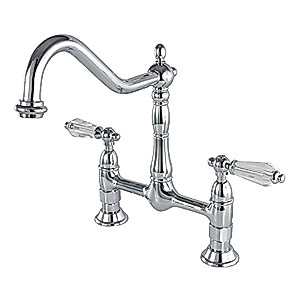 Kingston Brass KS1171WLL Wilshire Bridge Kitchen Faucet, 8-3/4" in Spout Reach, Polished Chrome