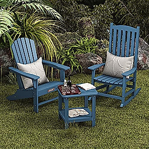 SERWALL Adirondack Table Outdoor Side Table- Blue
