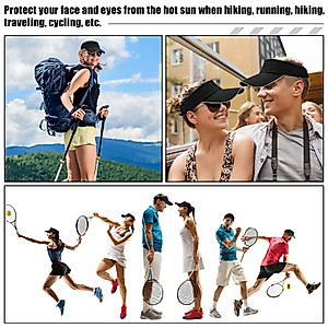 Bonuci 24 pcs Sun Visor Unisex Sun Visors Hats UV Protection Sun Hat for Women Men Tennis Baseball Golf Caps Bulk(Black)