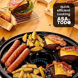 AsaTodo Indoor Smokeless Grill, Nonstick Stovetop Grill Pan and Plate for Inside Barbeques, Grills and Roasts, Easy to Clean Gas Stovetop Grill Plate and Pan, Perfect for Gas Stove Tops, Red