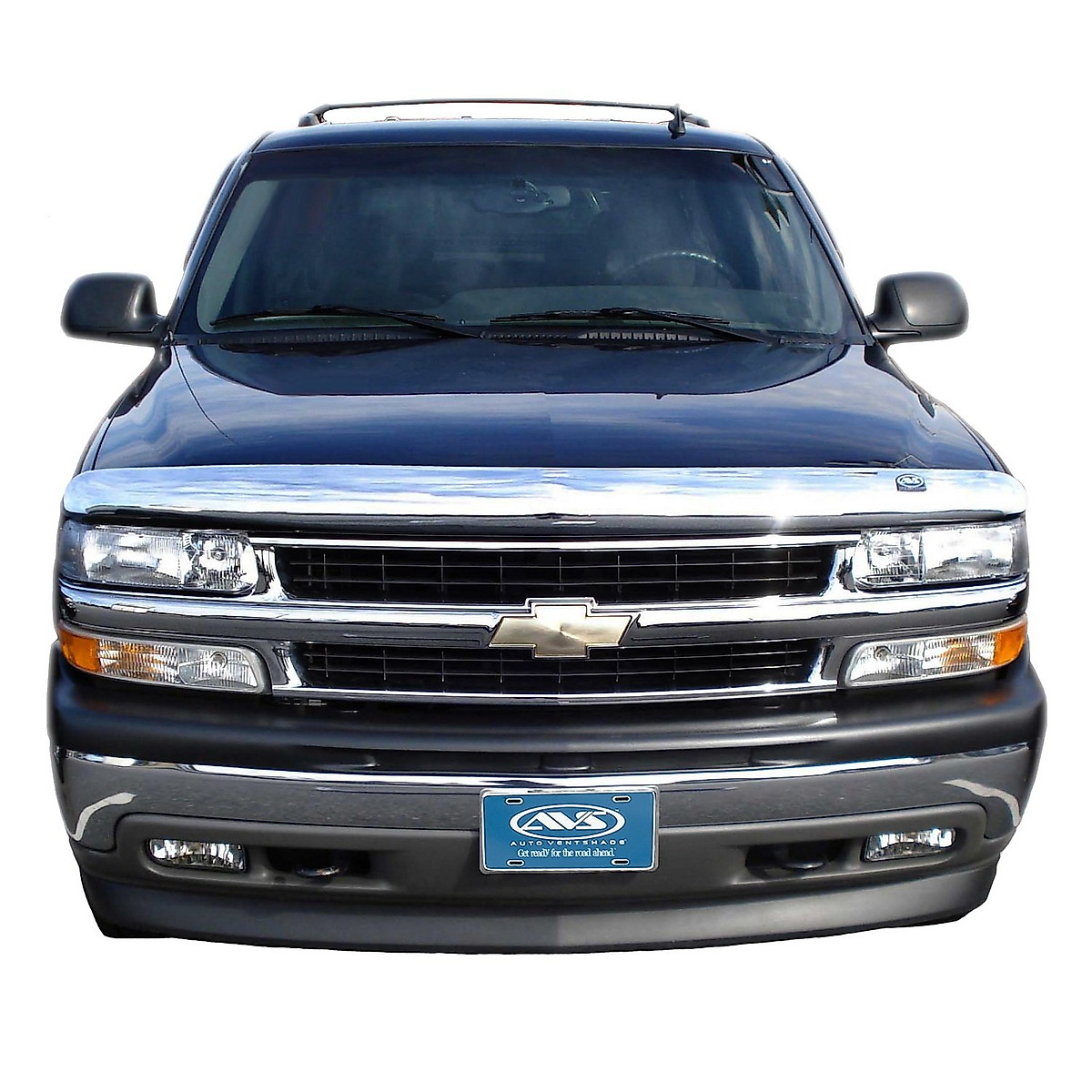 Auto Ventshade [AVS] Hood/Bug Shield for 2000 - 2006 Chevrolet Tahoe, Suburban 1500 & 2500, 1999 - 2002 Silverado 2500, 2001 - 2002 Silverado 3500 | Medium Profile - Chrome, 1 pc. | 680902