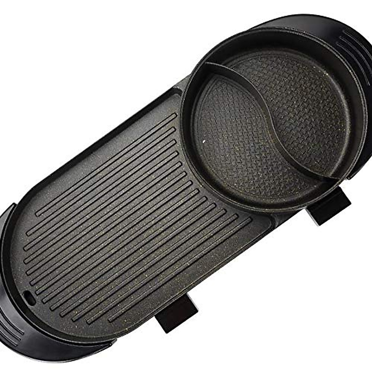 Comft Hot Pot and Grill, 2 In 1 Electric Hot Pot Grill Cooker with Dual Temperature Control Multi-Functional Smokeless Shabu Korean BBQ Pan Indoor Large Capacity Non-Stick, Capacity for 2 - 12 People