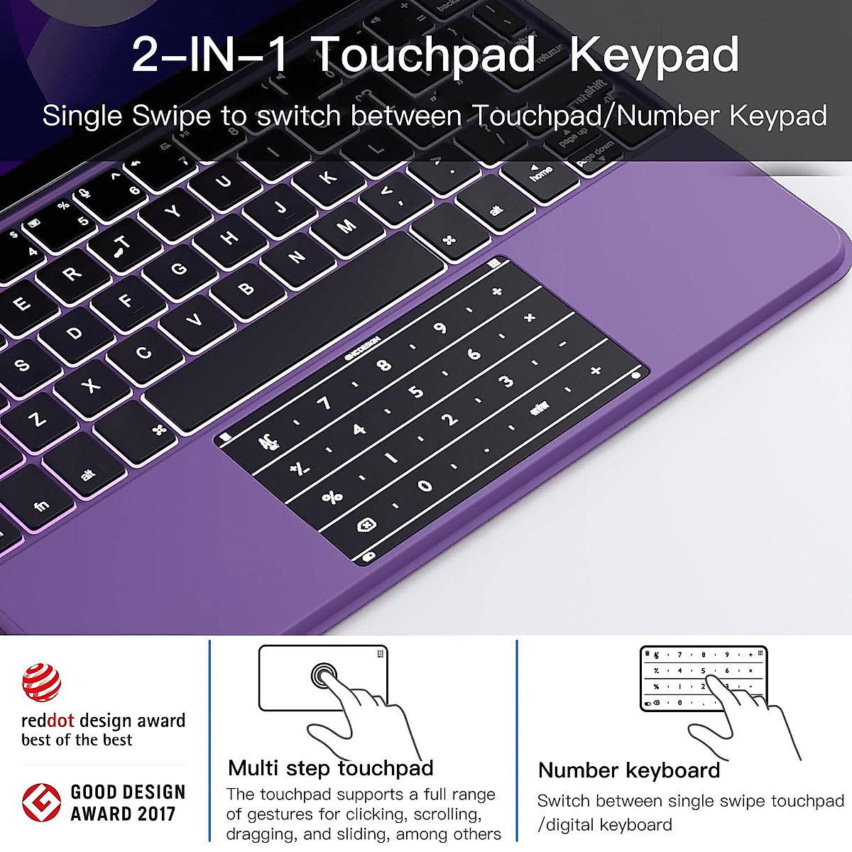 Nums Smart Touchpad Numeric Keypad for Surface Pro 7/8/9/X Surface Laptop All Model, Touchpad Protector, Excellent Touch Experience, Durable Tempered Glass, (Surface Pro 8/9/X)