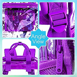 FTJCF 3PCS Clear Backpack, Stadium Approved Transparent Bookbag for Men Women, Heavy Duty PVC See Through Backpack Set