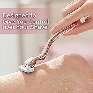 Schick Hydro Silk Moisturizing Razor for women, with premium Rose Gold Metal handle and 9 Cartridge Refills