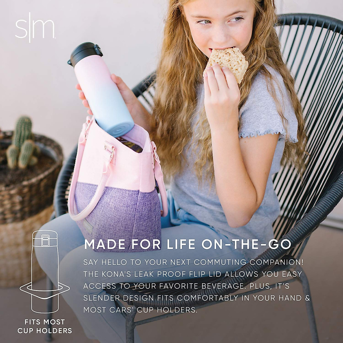 Simple Modern Insulated Thermos Travel Coffee Mug with Snap Flip Lid | Leakproof Reusable Stainless Steel Tumbler Cup | Gifts for Women Men Him Her | Kona Collection | 16oz | Riptide