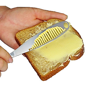 Sophix Butter Knife, Elegant Gift Butter Knife Spreader with Holes, Stainless Steel Easy Spread Butter Knife & Curler that makes the Butter Spread better | 3 in 1 Kitchen Gadget