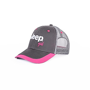 Jeep Girl Trucker Hat, Custom Structured, 6-Panel, Grey
