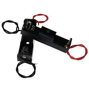 RuiLing 10-Pack Single AA Battery Holder Case Box with 5.5 Inch Cable Connections 1.5Volt Black