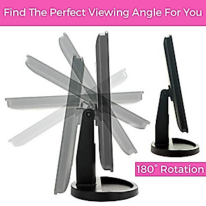 Absolutely Luvly Natural Daylight Lighted Makeup Mirror/Vanity Mirror with Touch Screen Dimming,Detachable 10X Magnification Spot Mirror