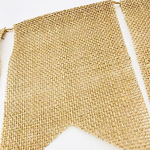 CrazyCharlie Burlap Banner,15pcs Swallowtail Flags and 13pcs Triangle Flags DIY Decor for Party Wedding Graduation Baby Shower