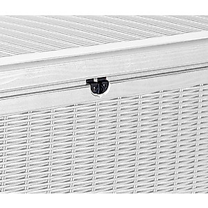 Keter Sumatra 135 Gallon Resin Rattan Look Outdoor Deck Box for Patio Furniture Cushions, Garden Tools, Toys, and Pool Storage