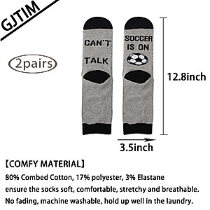 GJTIM Soccer Lover Gift Soccer Birthday Gift Can’t Talk Soccer Is On Novelty Soccer Socks for Women Men (Soccer Is On)