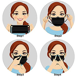 Black Face Masks 50 Pack Disposable Face Mask Disposable Masks Black Disposable Face Masks