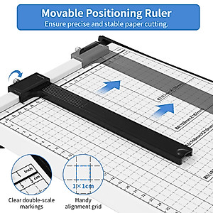 Guillotine Paper Cutter 12" - 10-Sheet Capacity Paper Cutter Guillotine Style, Heavy Duty Paper Slicer with Guide Bar and Safety Blade Lock for Cardstock, Photo, Wide Use for Office, Home (A4-B7)