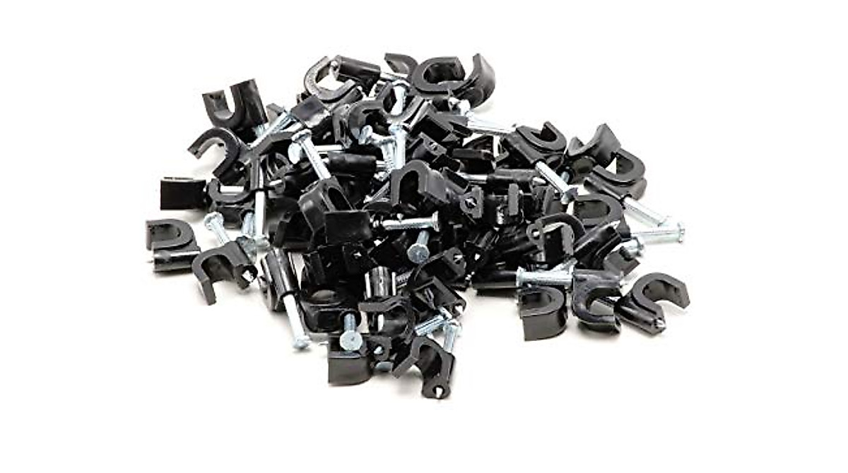 Single Coaxial Cable Clips - Strong & Durable 10 Pack