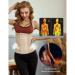 Ekouaer Mesh Waist Trainer Womens Waist Training Cincher, Nude, S fit 29-31 Inch Waistline