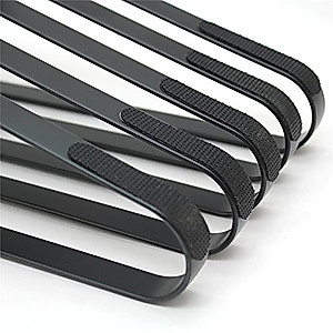 6Pack Koobay 16.5" Black King Size Aluminum Laundry Hangers Clothes Storage Coat Suit Hangers with Anti-Slip Strips