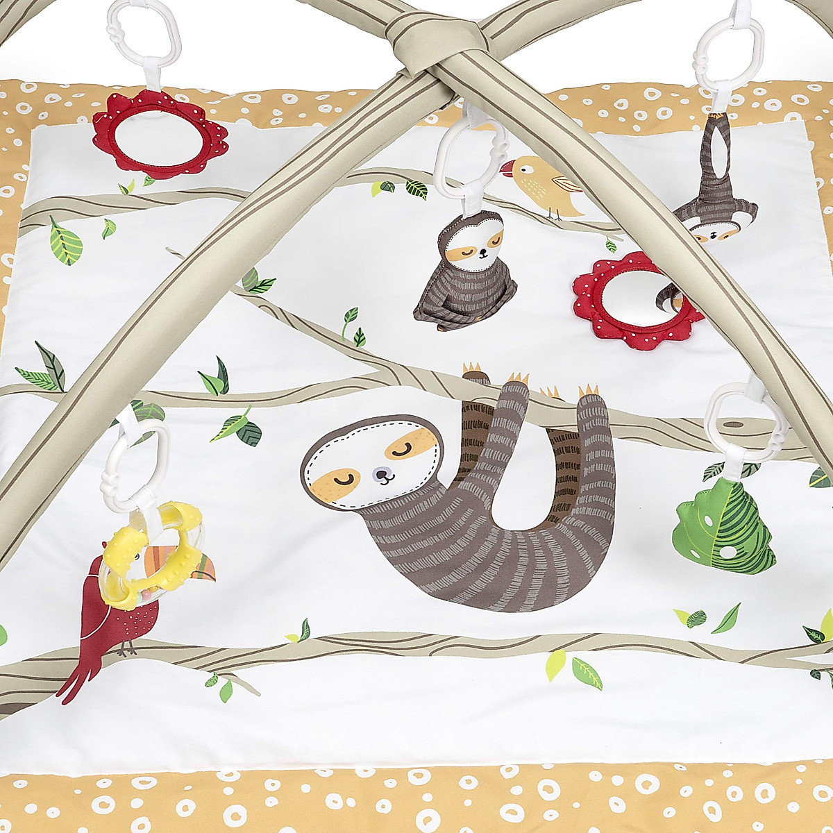 JumpOff Jo – Infant Activity Gym and Baby Play Mat – Ages 0-18 mo. – Sloth