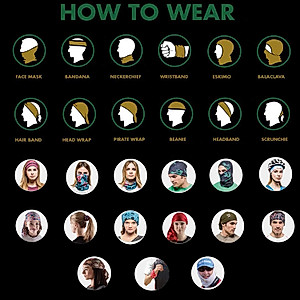 ZeeDix 5 Pcs Neck Gaiter Bandana Face Mask- Microfiber Multifunctional Seamless Headwear Face Cover Head Wrap UV Protection Face Neck Gaiter for Riding, Snowboarding, Balaclava, Hiking, Fishing