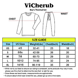 ViCherub Boys Thermal Underwear Set Fleece Lined Long Johns Kids Top & Bottom Knit Base Layer Winter Warm 2 Sets for Boy