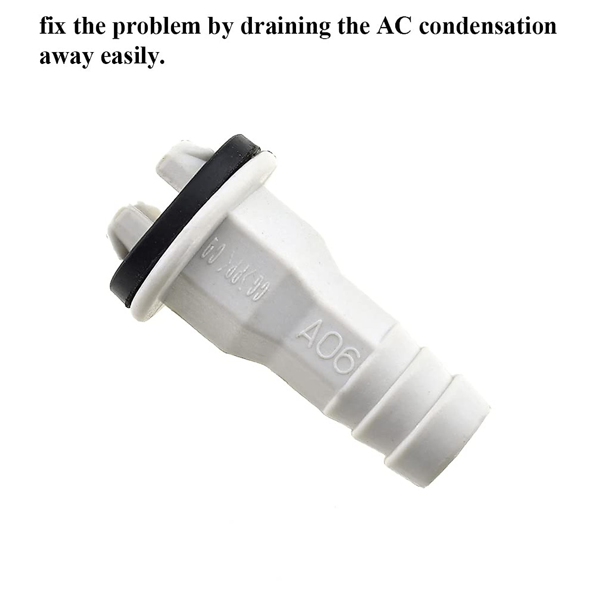 Auleswet 3/5 inch(15mm) Air Conditioner Drain Hose Connector Conduct Condensate Plug Teeth Seal Washer Elbow Fitting Quality Plastic Easy Install Grey 2 Pieces for Window AC Unit Mini Split Frigidaire