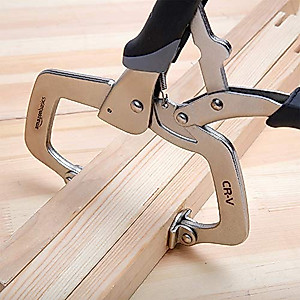 Amazon Basics Adjustable Metal Face Clamp for Woodworking, Welding, or Repairs, 11-Inch, Pack of 2, Black/Silver