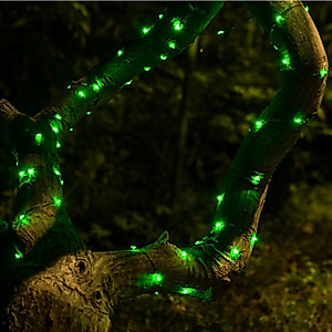 Solar Powered String Lights, 100 LED Copper Wire Lights, Waterproof Starry String Lights, Indoor/Outdoor Solar Decoration Lights For Gardens, Patios, Homes, Parties: 20 ft, Green