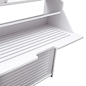 Cbhfmljd Modern Shoe Storage Cabinet, 2-Layer PVC Flip Drawer Shoe Rack Organizer Stand Entryway, Freestanding 2-Tier White Shoe Rack Hallways Photo Frame Tipping Bucket Storage Cabinet Stand