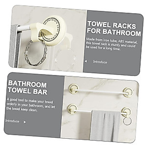DRESSOOS 2pcs No Punching Bath Towel Organizer Bathroom Door Wall Hanging White Towel Rack Double Pole Tower Hanger No Trace Stickers Multifunction abs Iron Pipe Paint Wall-Mounted Shelf