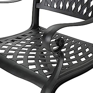 Christopher Knight Home Cayman Outdoor 6-Seater Cast Aluminum Dining Set, 7-Pcs Set, Black Sand