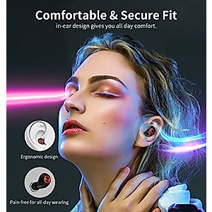 Togetface Wireless Earbuds,Bluetooth in Ear Headphone with Microphone Comfort&Lightweight Earphone with Noise Cancellation,3D Surround Stereo Bass,Long Life Portable Mini Charging Case for Sport