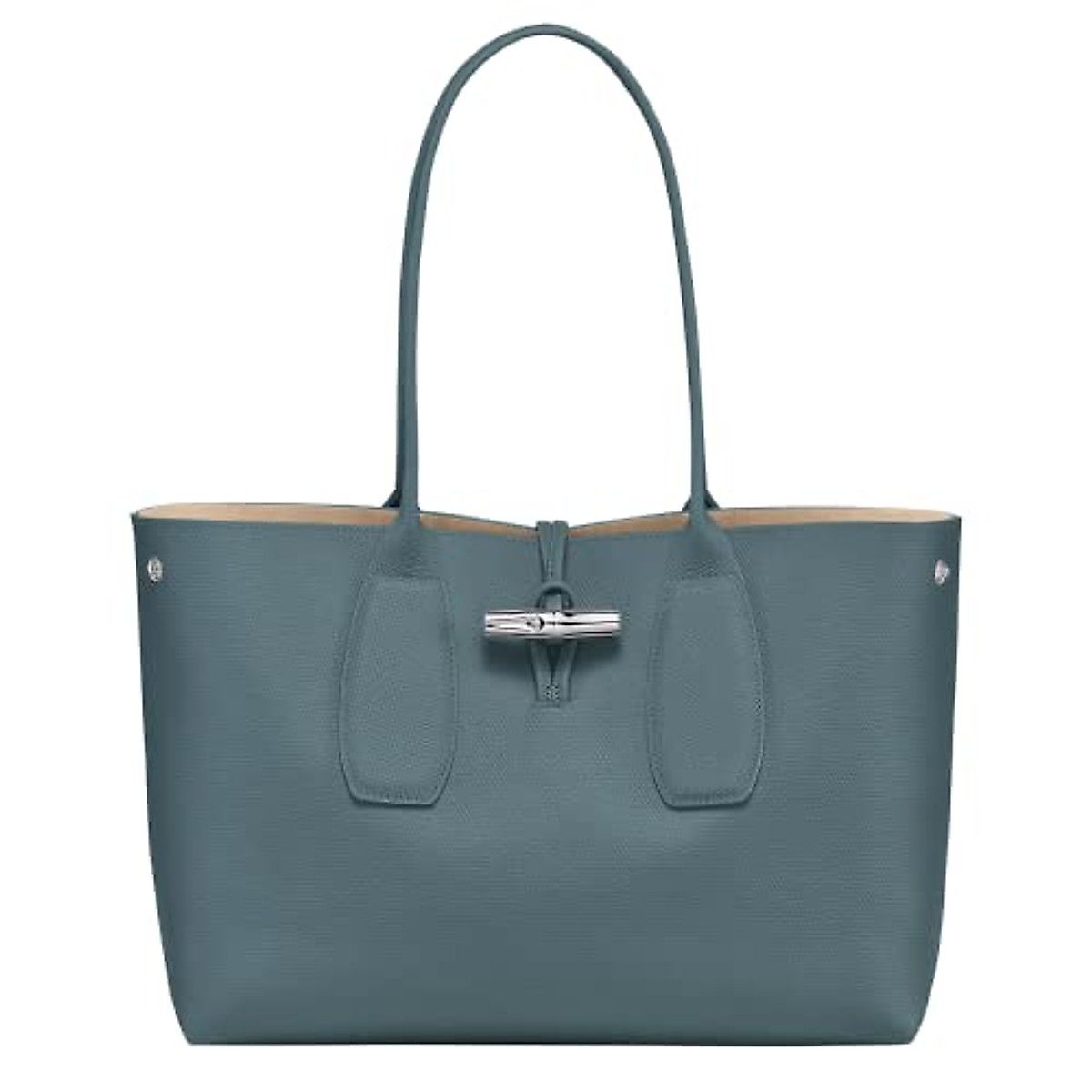 Longchamp 'Roseau' Leather Shoulder Tote Handbag, Blue