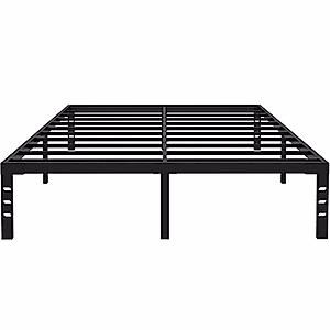 Tooyyer King Bed Frame 18inch High Heavy Duty Steel Slat Maximum 2500 lbs Support for Mattress Foundation No Box Spring Needed Easy to Assemble Non-Slip Noise Free Bed King