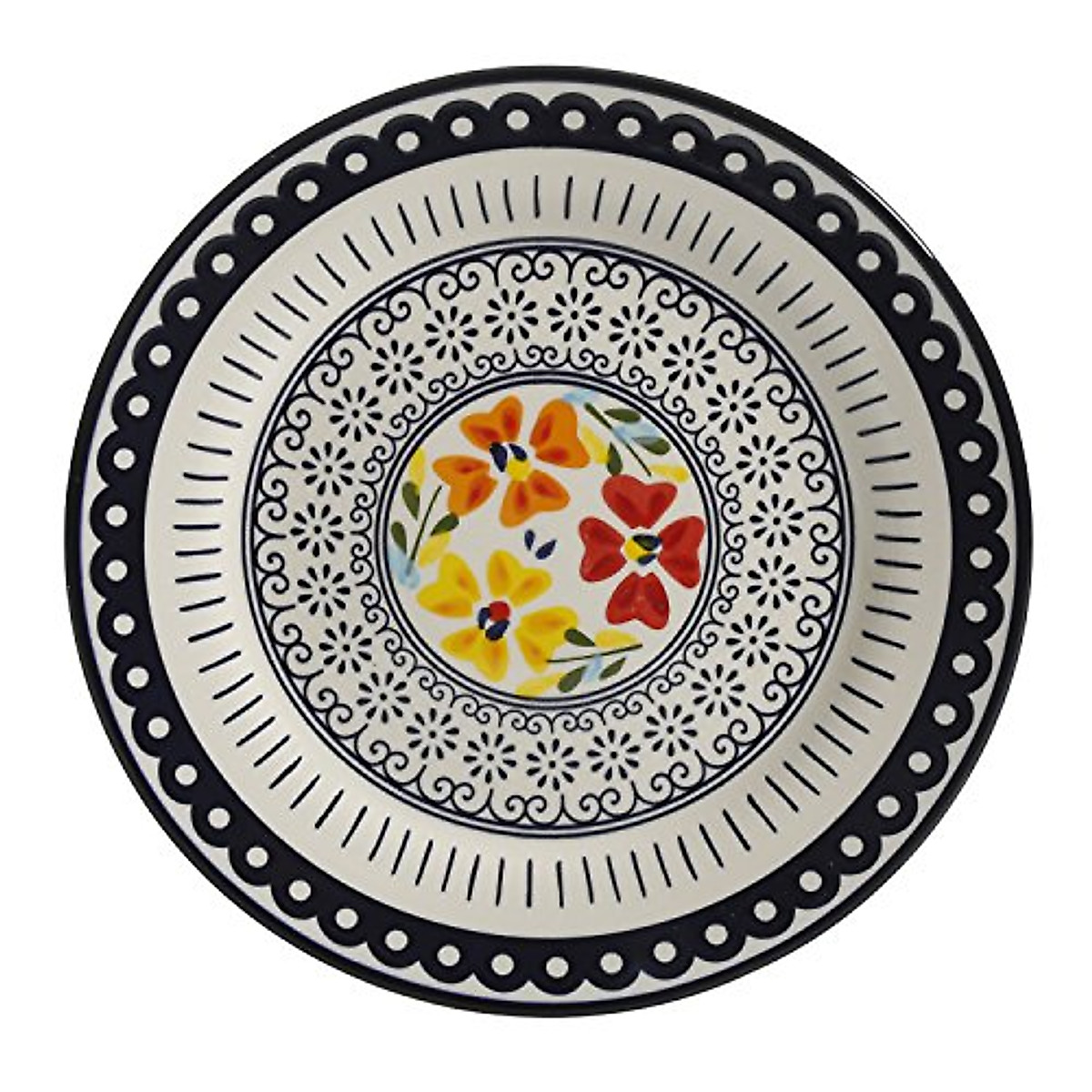 Laurie Gates by Gibson Hand Painted Luxembourg Dinnerware Set, Service for 4 (16pcs), Floral