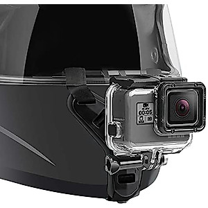 Lupholue Motorcycle Helmet Chin Strap Mount Compatible with GoPro Hero 11, 10, 9, 8, 7, (2018), 6 5 4 3, Hero Black, Session, Xiaomi Yi, SJCAM （Black）