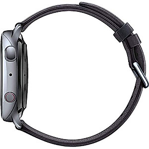 Samsung Original Galaxy Watch Active2 w/; auto workout tracking, enhanced sleep tracking analysis; STAINLESS STEEL CASE and LEATHER Band (International Model) (Silver, 40mm) No LTE (Renewed)