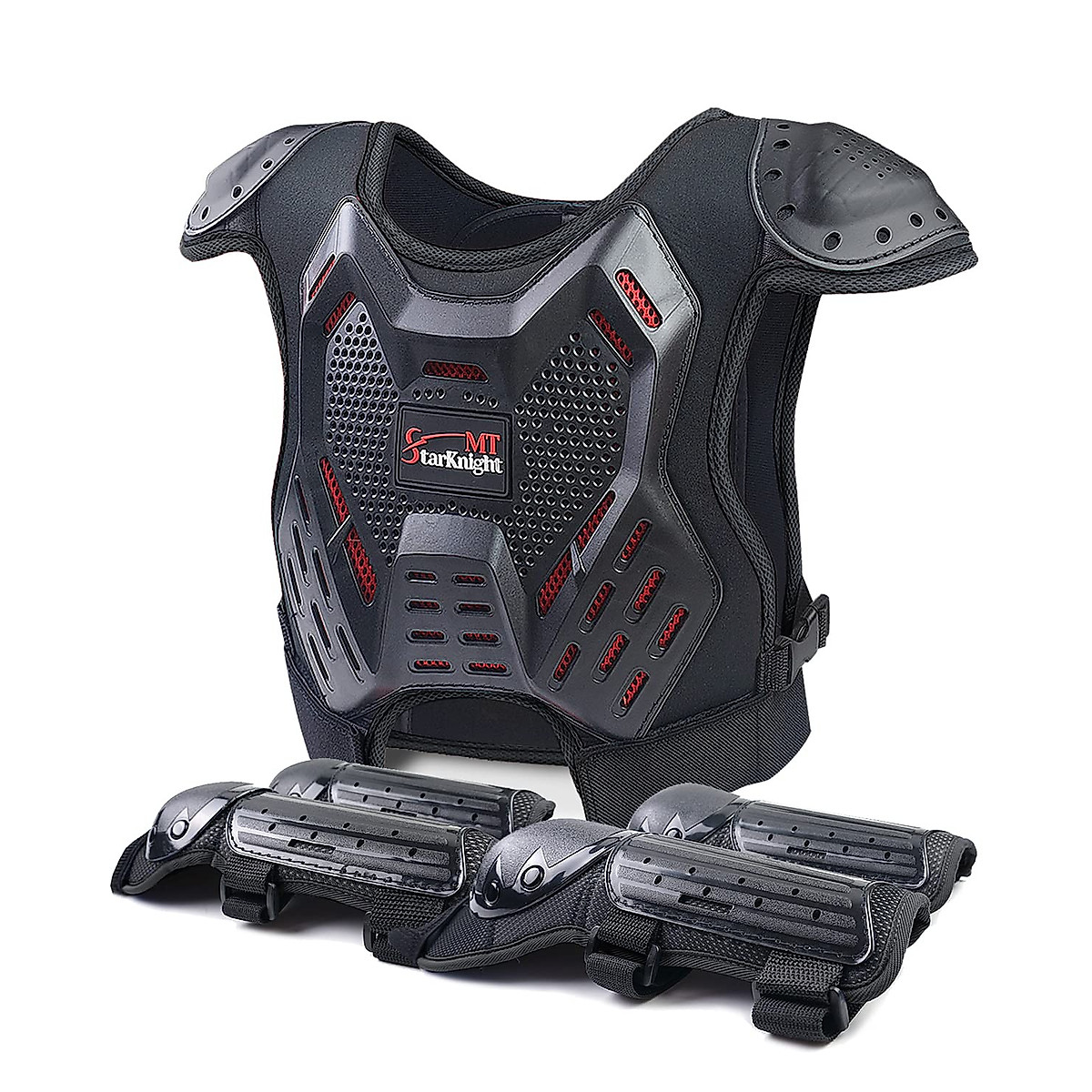 Kids Dirt Bike Gear - StarknightMT Youth Motorcycle Riding Protective Gear ATV Chest Protector Motocross Armor Suit for Boys Girls Mountain Biking Cycling, Black