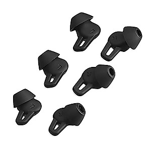 kwmobile 6X Replacement Ear Tips Compatible with Huawei FreeLace Pro - Silicone Tips for Earphones - Black