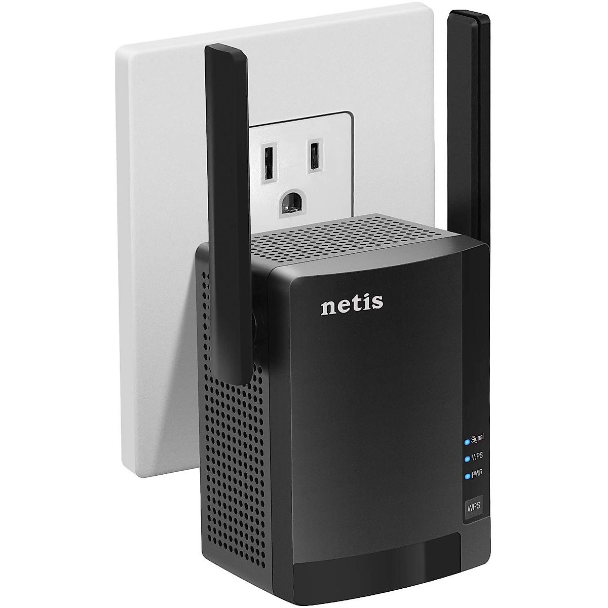 Netis E3 AC1200 Wireless Dual Band Range WiFi Extender with WPS One Button Setup, 2 High Gain Antennas and Wired Expansion Port