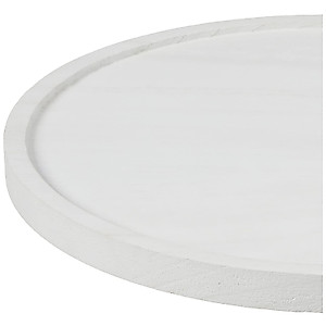 iDesign Renewable Paulownia Wood Collection Turntable Organizer, 10.5" x 1.19" x 10.5", White Wash